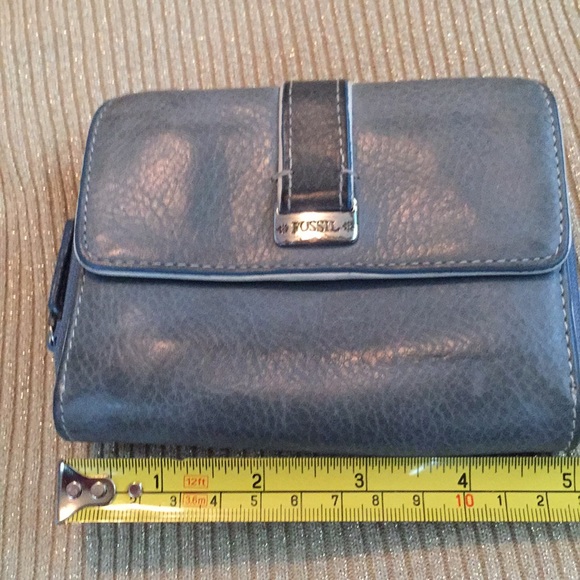 Fossil | Bags | Fossil Blue Wallet | Poshmark